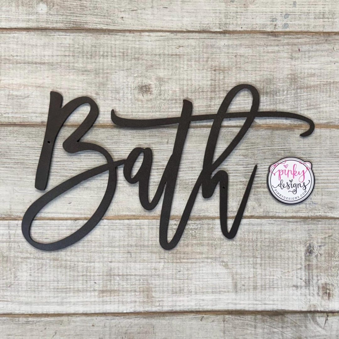 Bath Metal Word Sign | Powder Room Decor | Bathroom Sign | Restroom ...