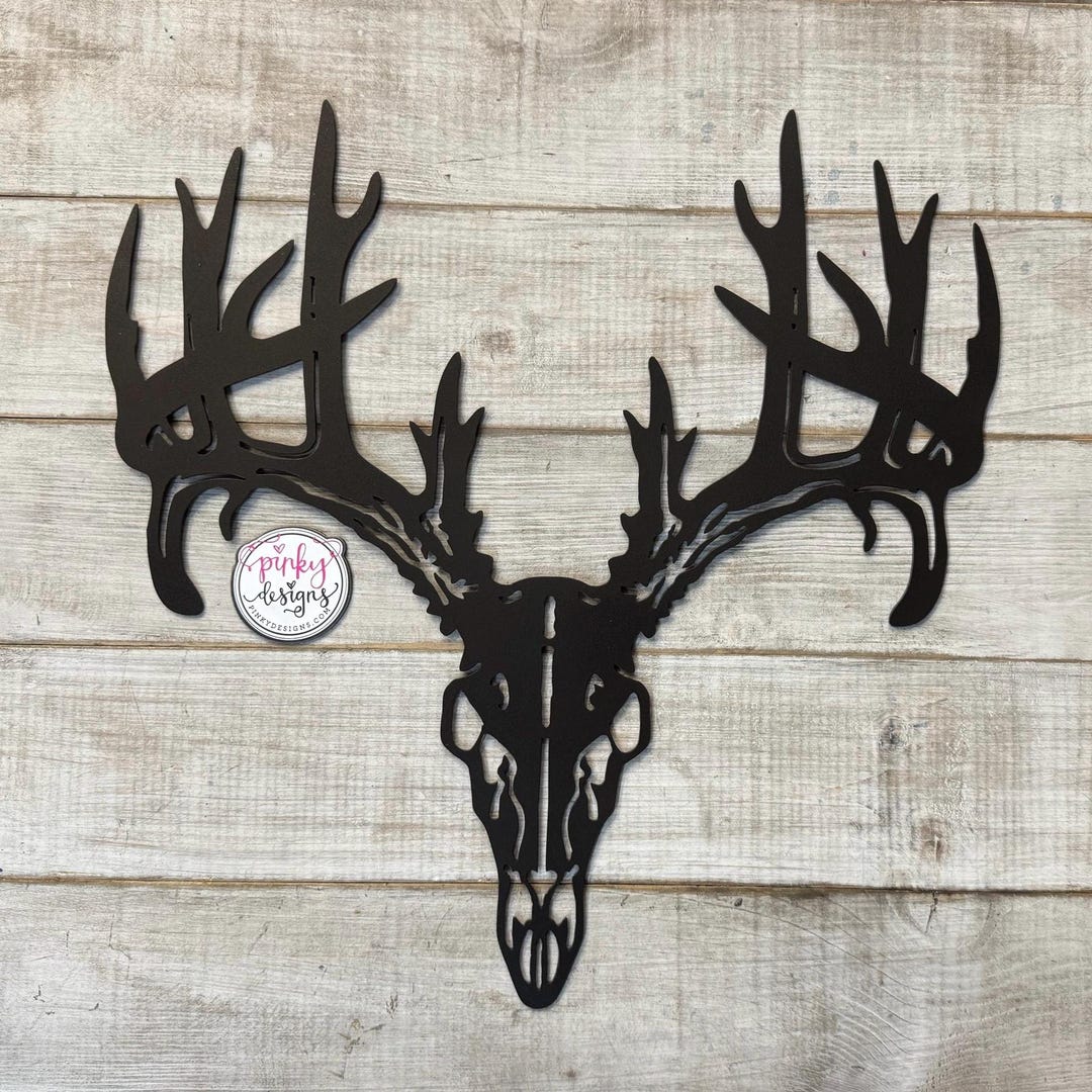 Metal Deer Skull Sign | Cabin Decor | Outdoor Hunting | Archery | Deer ...