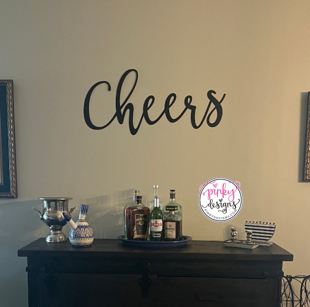 Cheers Metal Word Sign, Kitchen Decor, Bar Sign, Wedding Decor ...