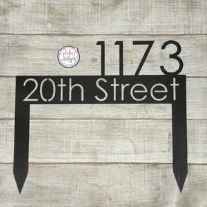 Modern House Number Yard Sign Metal House Numbers With Street Name ...