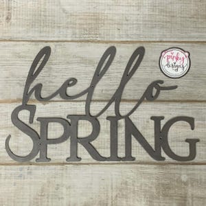 Hello Spring Metal Word Sign | Front Door Decor. - Etsy
