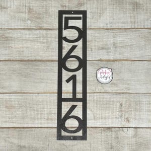 Modern Vertical Metal House Number Sign | Custom Vertical Address ...