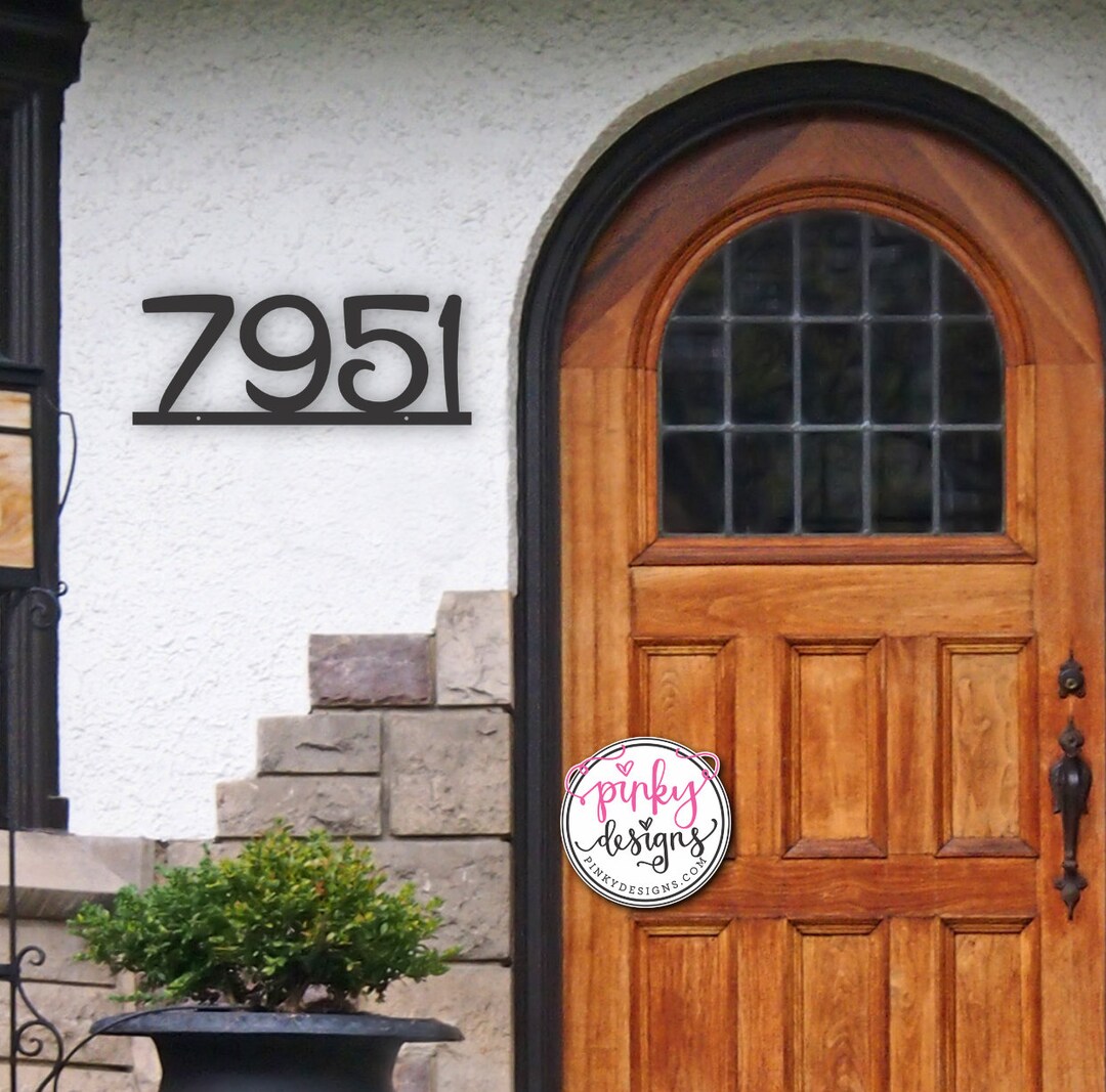 Mid Century Metal House Number Sign | Atomic House Numbers | Modern ...