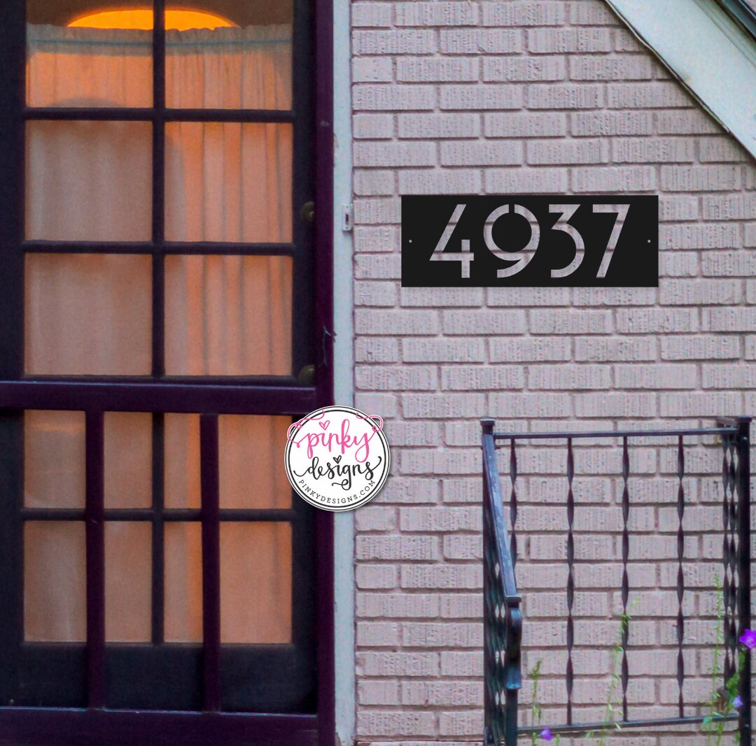 Mid Century Modern House Number Sign | Metal Address Sign | Custom ...