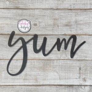 Yum Metal Word Sign, Food Sign, Pantry Sign, Kitchen Decor, Pantry ...