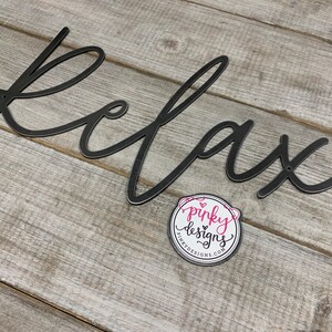 Relax Metal Word Sign - Wall Decor - Bathroom & Bedroom Decor - Metal ...