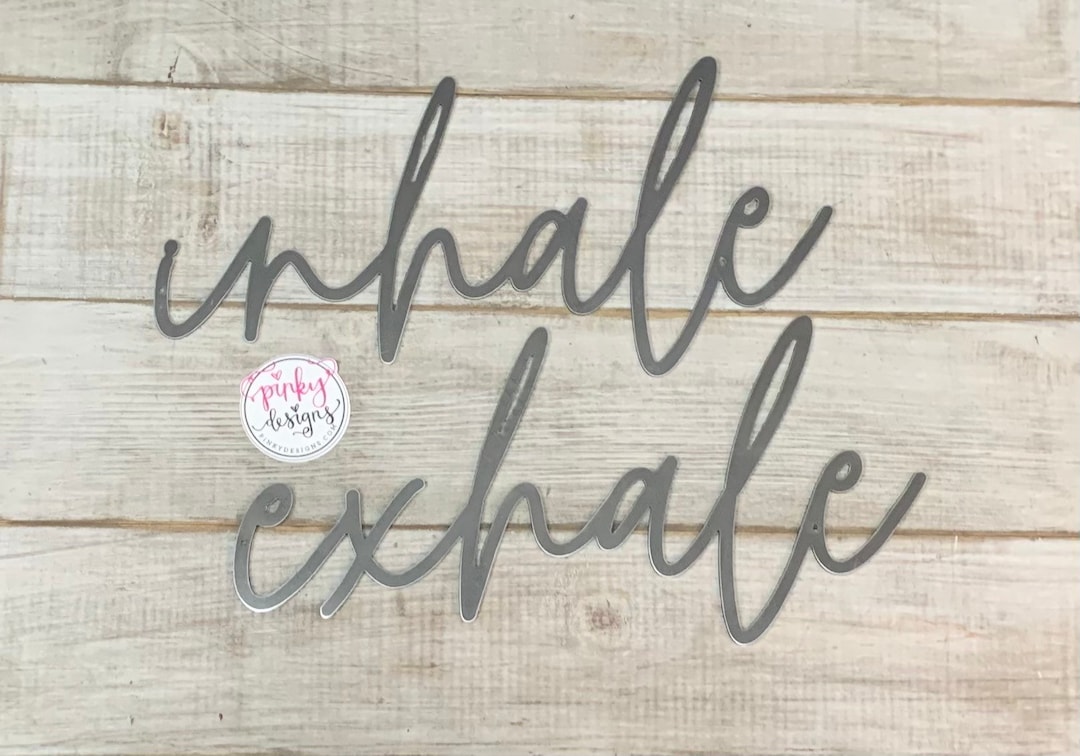 Inhale and Exhale Metal Words Meditation Words Yoga Decor Set of 2 ...