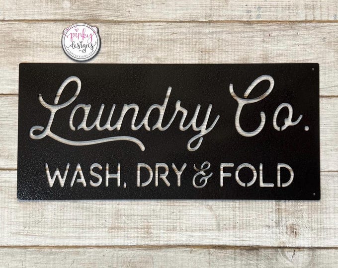 Modern Farmhouse Wall Decor Laundry Sign Wash & Dry Rustic Chic Self ...