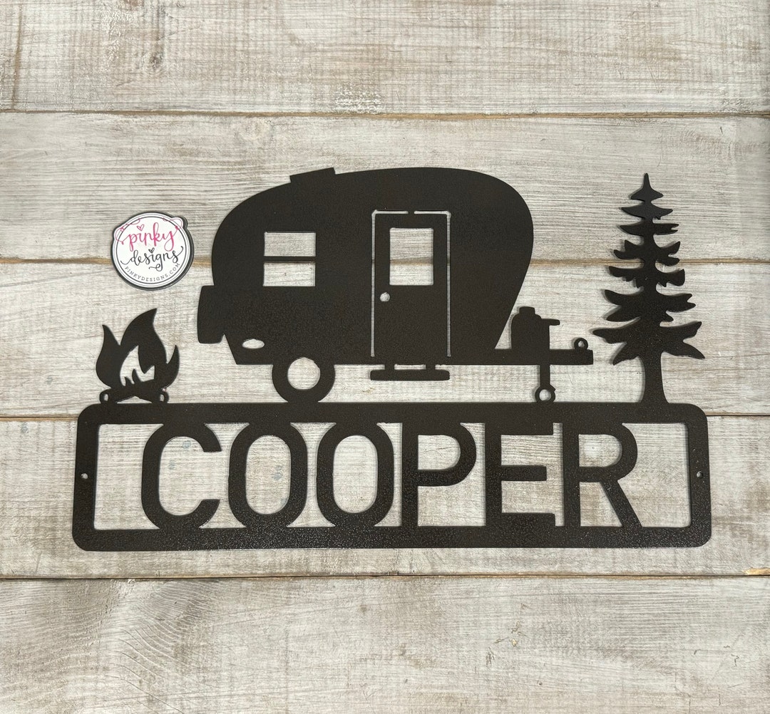 Custom Metal Camper Sign, Last Name Sign, Outdoor Decor, Campsite Signs ...