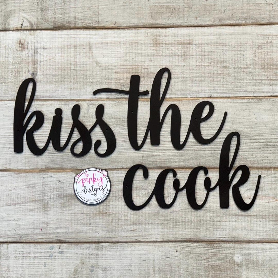 Kiss the Cook Metal Words | Kitchen Decor | Kitchen Backsplash Decor ...