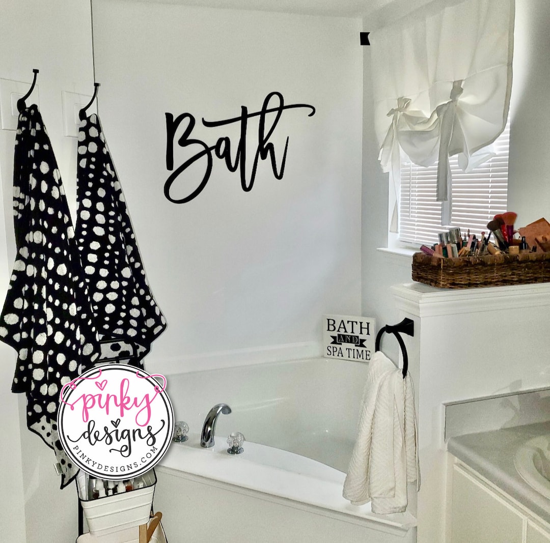 Bath Metal Word Sign Powder Room Decor Bathroom Sign Restroom Sign Bath ...