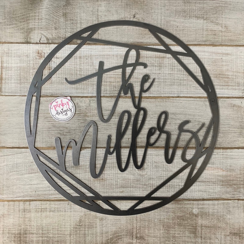 Last Name Metal Sign - Etsy