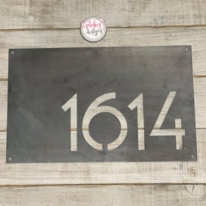 Mid Century Metal House Number Sign | Metal House Number Plaque | Mid ...