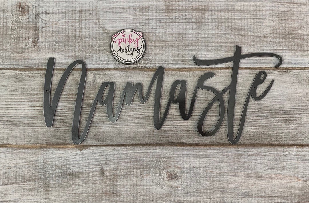Namaste Metal Word | Metal Namaste Sign | Yoga Wall Art | Metal Wall ...