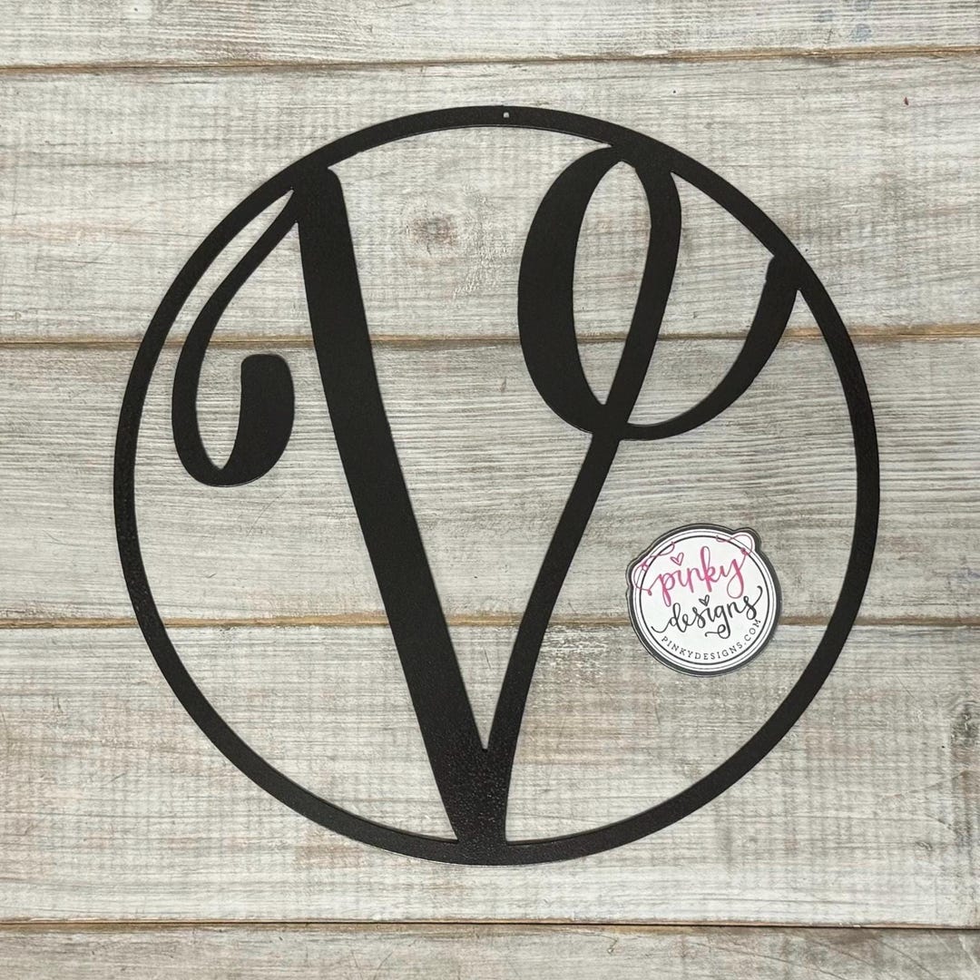 Metal Monogram Swirl | Circle Letter Monogram | Initial Monogram Sign ...