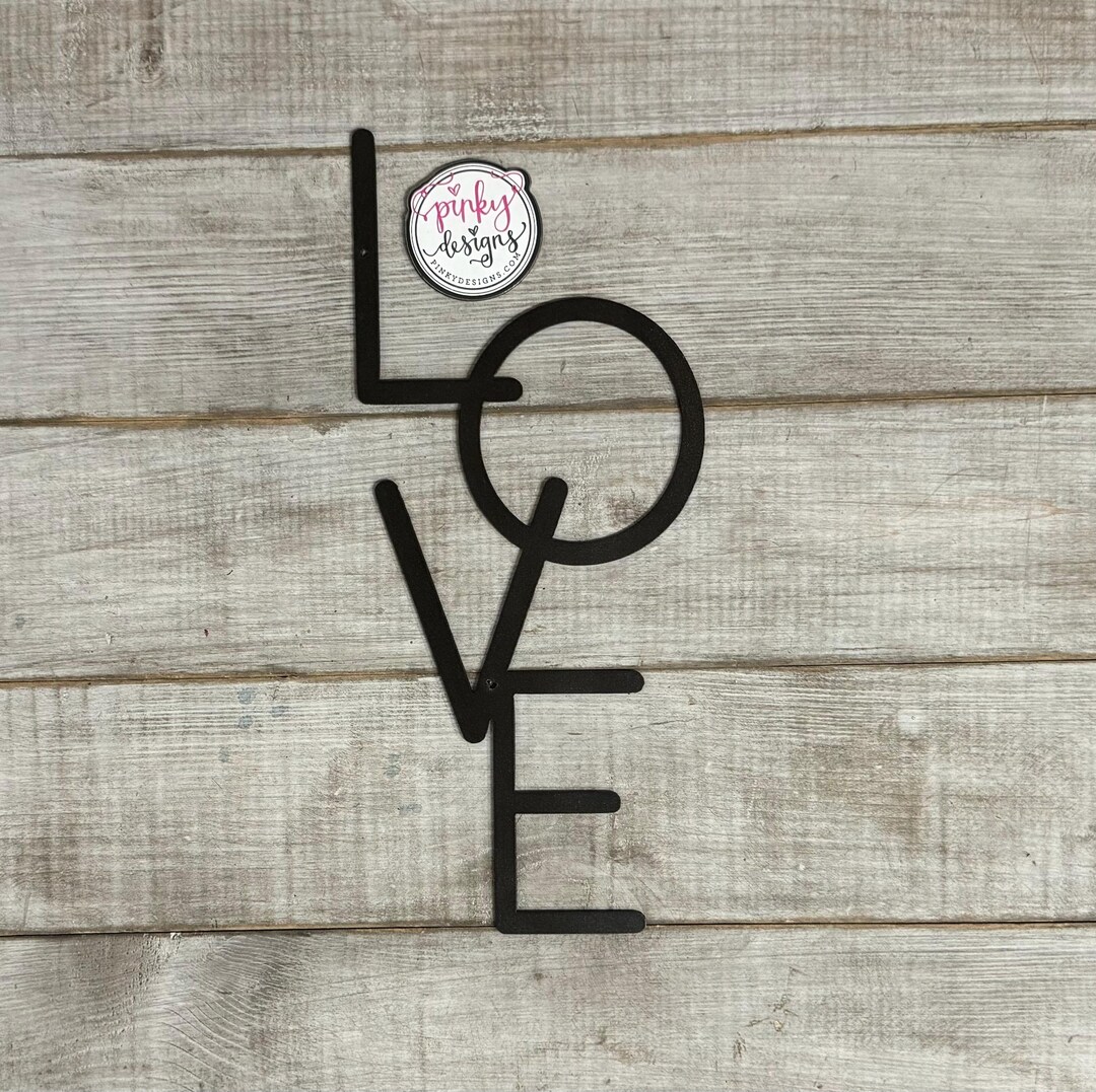 Vertical Love Sign Metal Wall Art Home Decor Anniversary Gift Bedroom ...