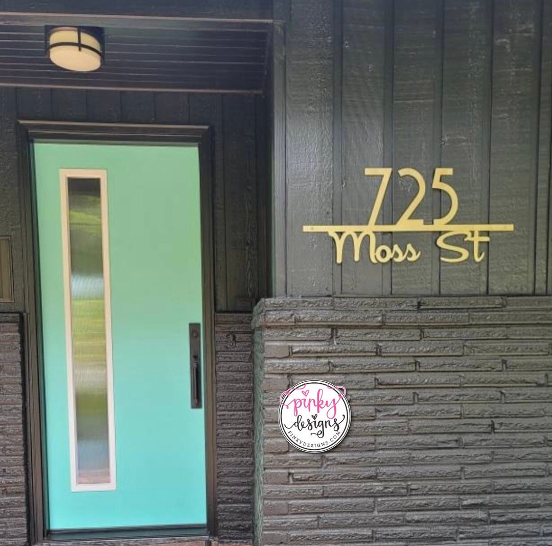 MCM Metal Address Sign | Custom House Number With Street Name | Style ...