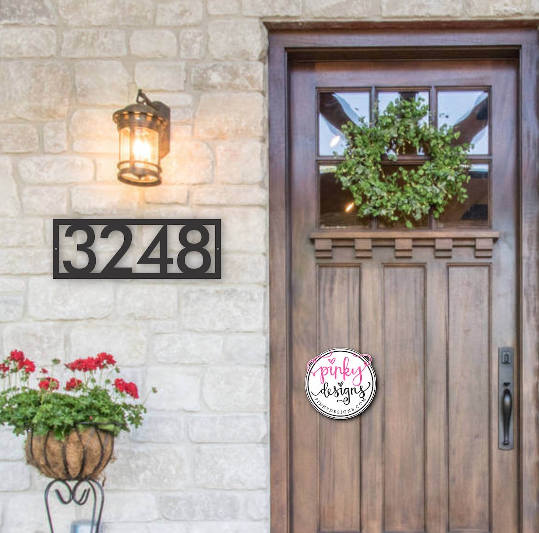Modern Metal House Number Address Sign - Style A16 - Etsy