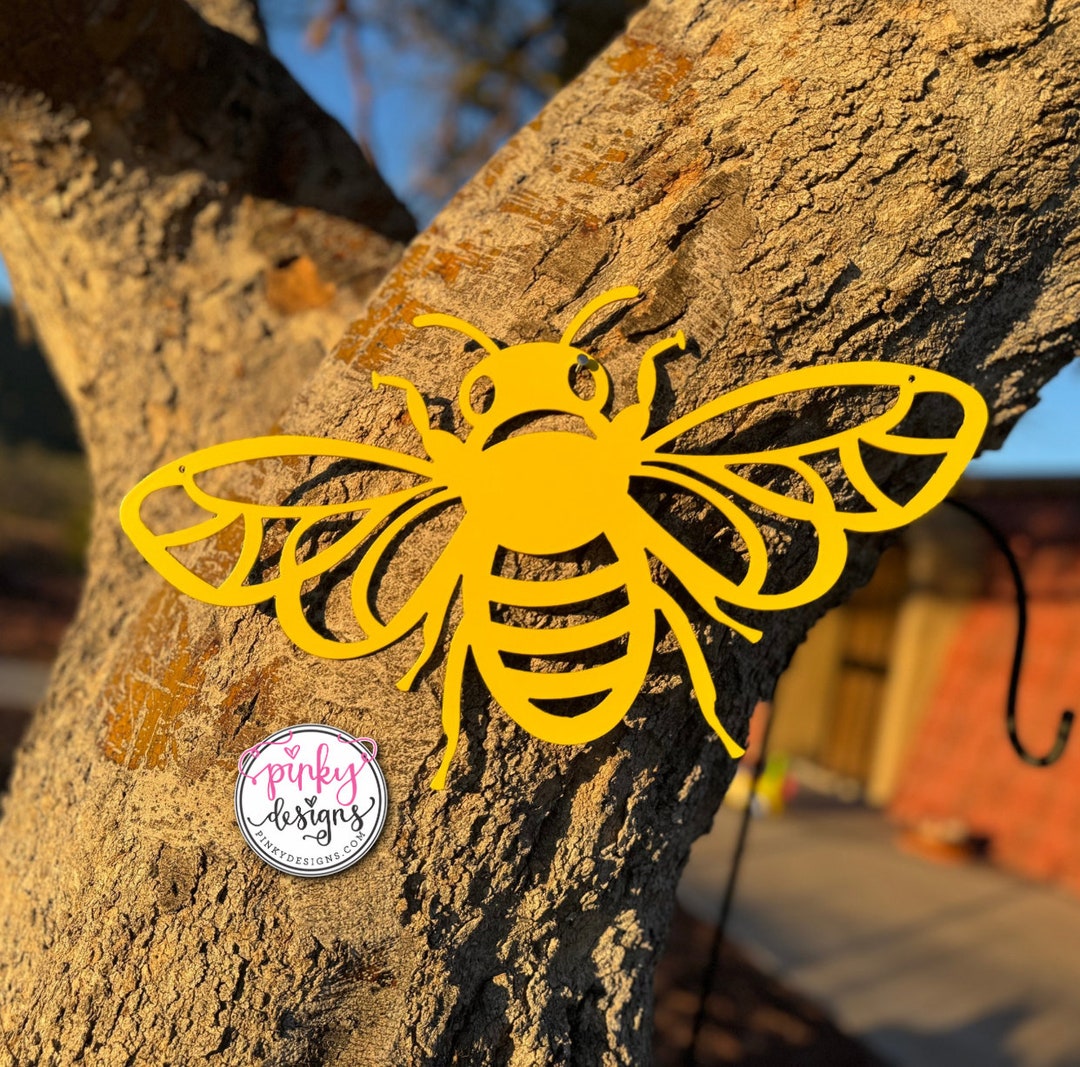 Honey Bee Metal Sign Outdoor Wall Art Outdoor Decor Garden Decor Apiary ...