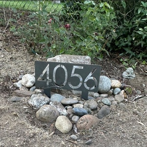 Modern Metal Address Yard Sign - Modern Address Sign - Metal Address ...