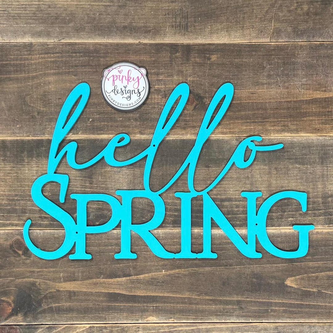 Hello Spring Metal Word Sign | Front Door Decor. - Etsy