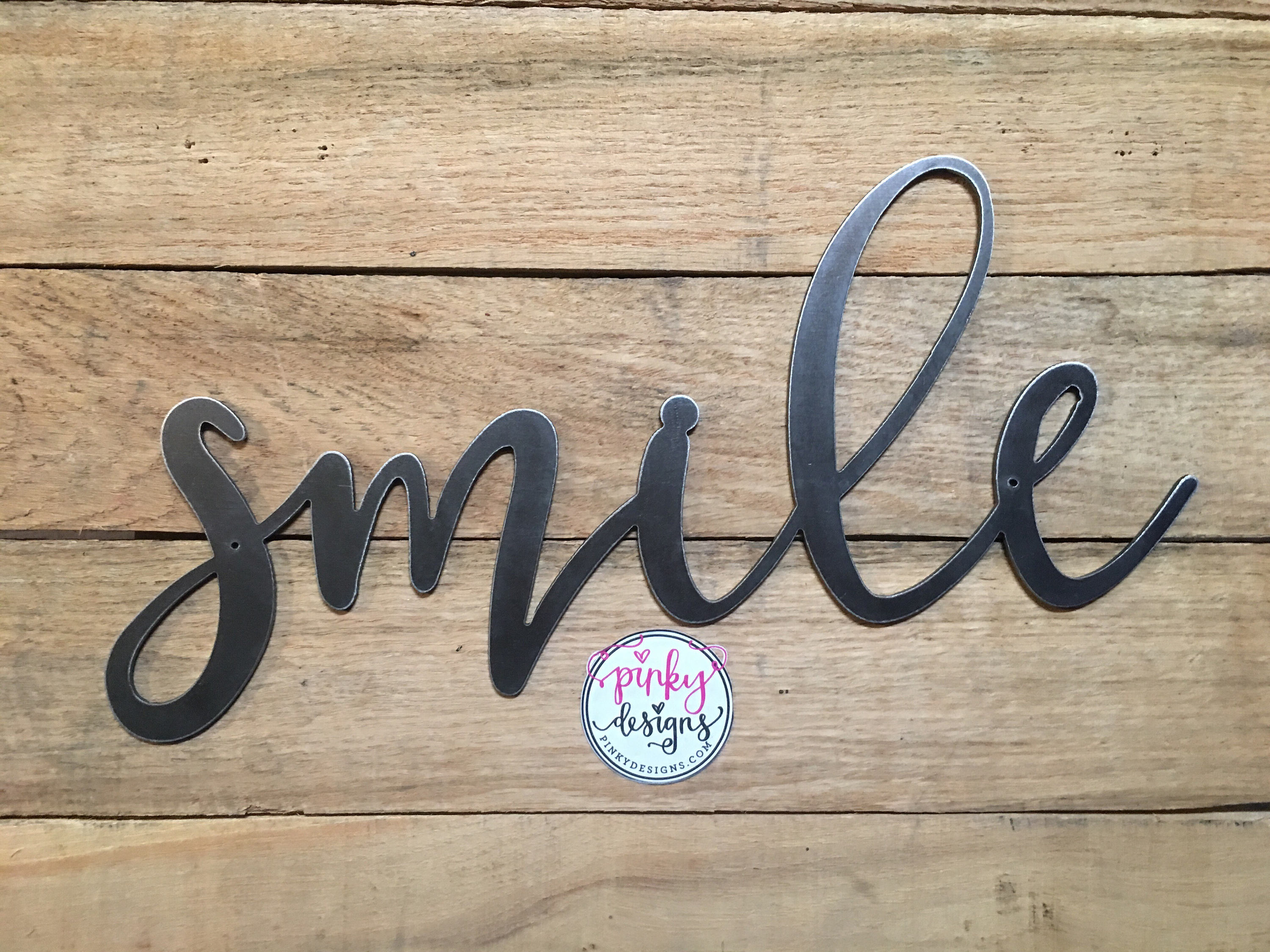 Smile Metal Sign 14 INCH Smile Sign Smile Metal Word | Etsy