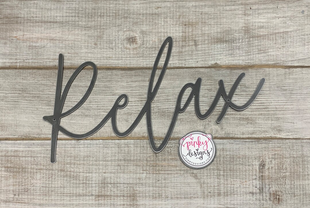 Relax Metal Word Sign Wall Decor Bathroom & Bedroom Decor Metal Wall ...