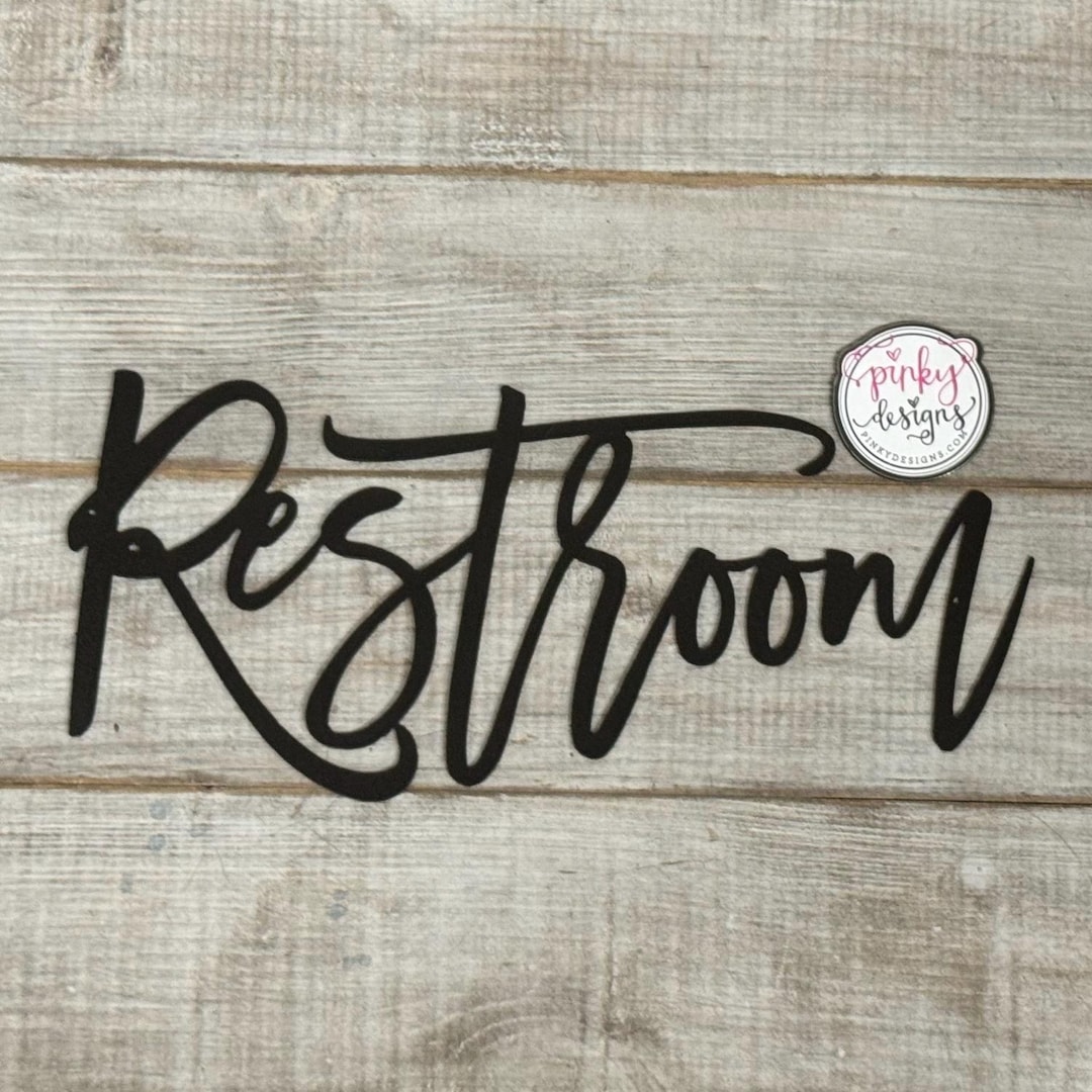 Restroom Metal Word Sign. - Etsy