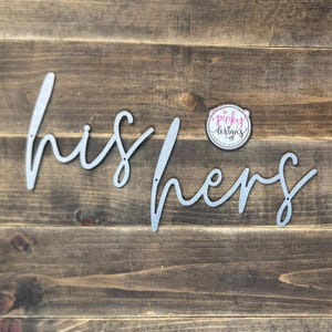 His and Hers Metal Word Signs | Master Bathroom Decor | Towel Hook ...