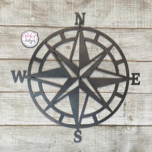Nautical Compass Metal Wall Art | Outdoor Decor | Beach Decor | Coastal ...