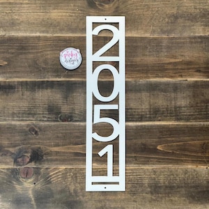 Modern Vertical Metal House Number Sign | Custom Vertical Address ...