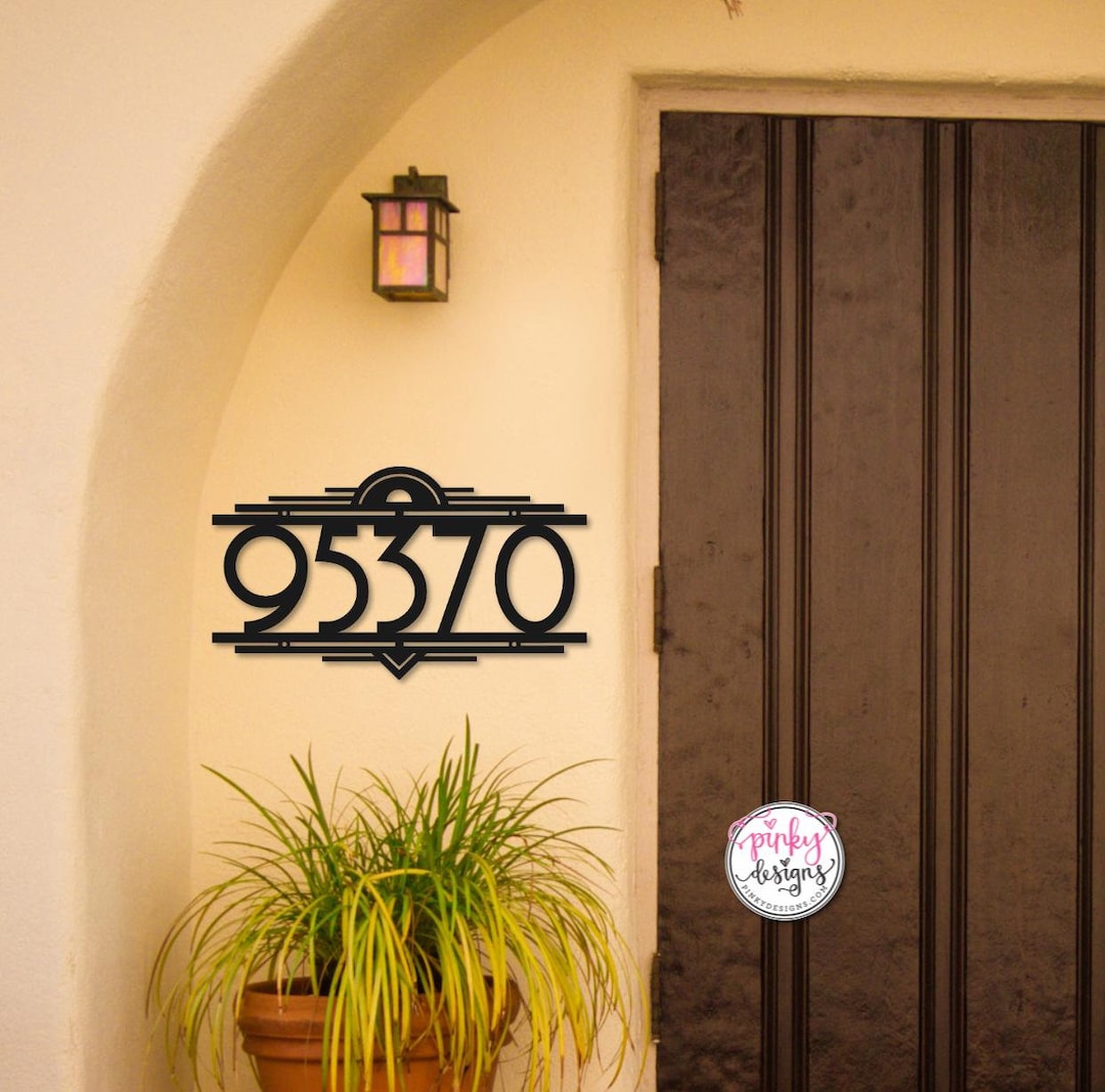 Art Deco Metal House Number Sign | Mid Century Metal House Numbers ...