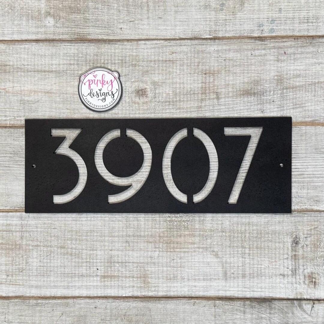 Mid Century Modern House Number Sign | Metal Address Sign | Custom ...