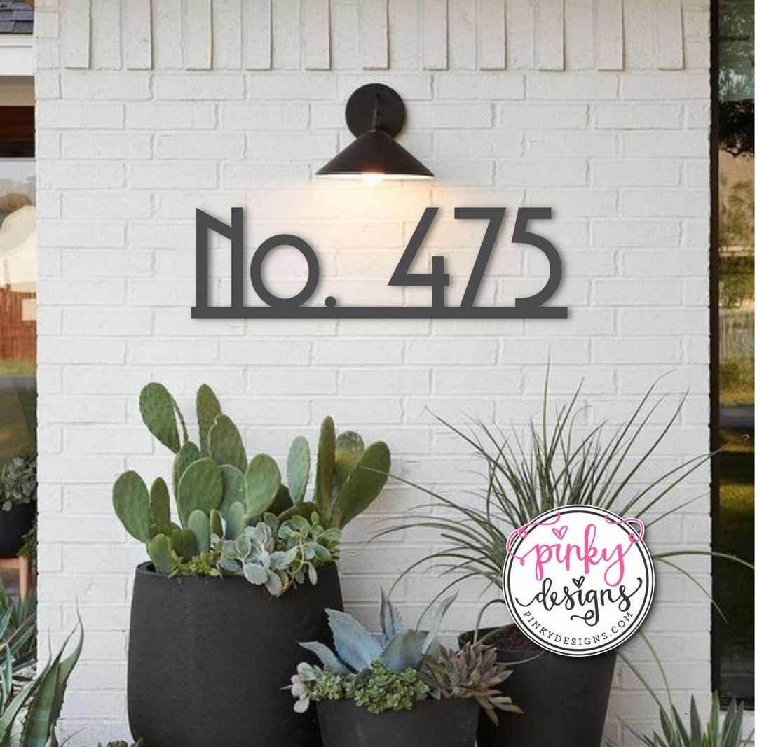 Mid Century Metal House Number Sign | Mid Century Modern Address Sign ...