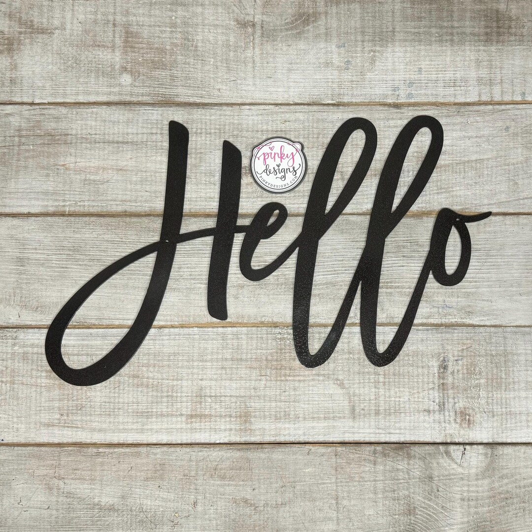 Hello Metal Word | Metal Hello Sign | Front Porch Decor | Metal Wall ...