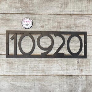 Mid Century Metal House Number Sign | Framed Modern House Numbers ...
