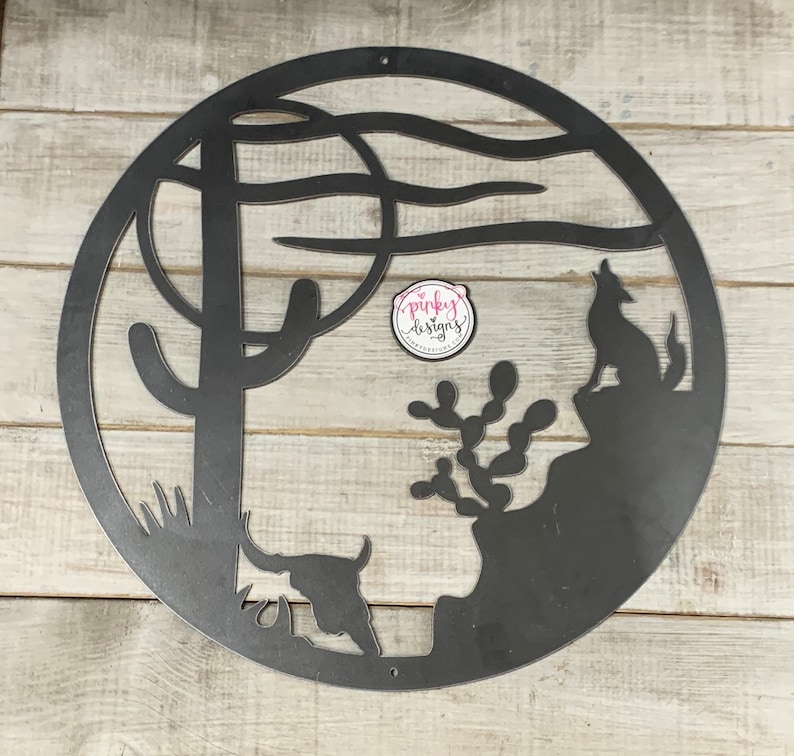 Coyote Southwestern Desert Scene | Southwest Metal Wall Art | Outdoor ...