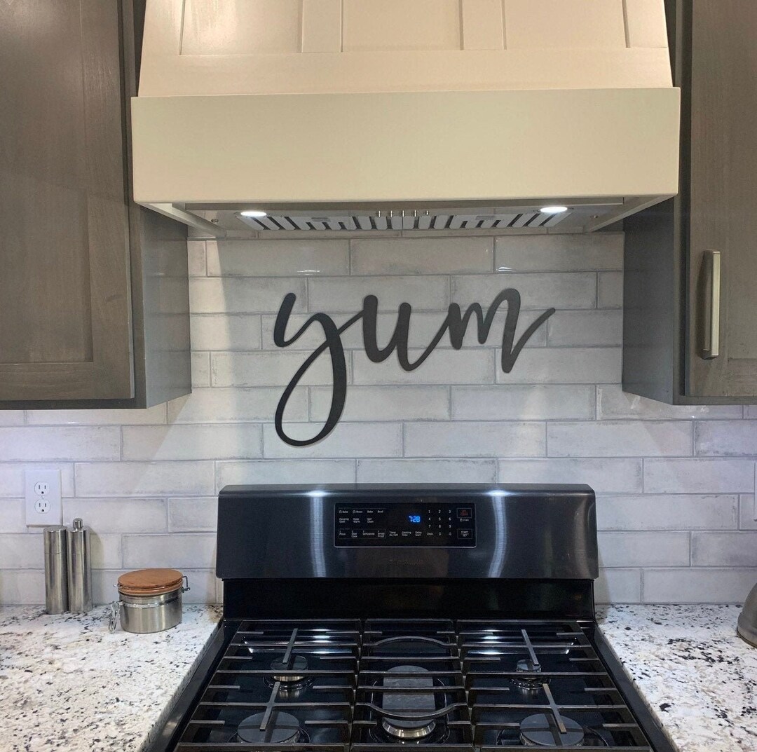 Yum Metal Word Yum Sign Kitchen Decor Pantry Decor Yum - Etsy