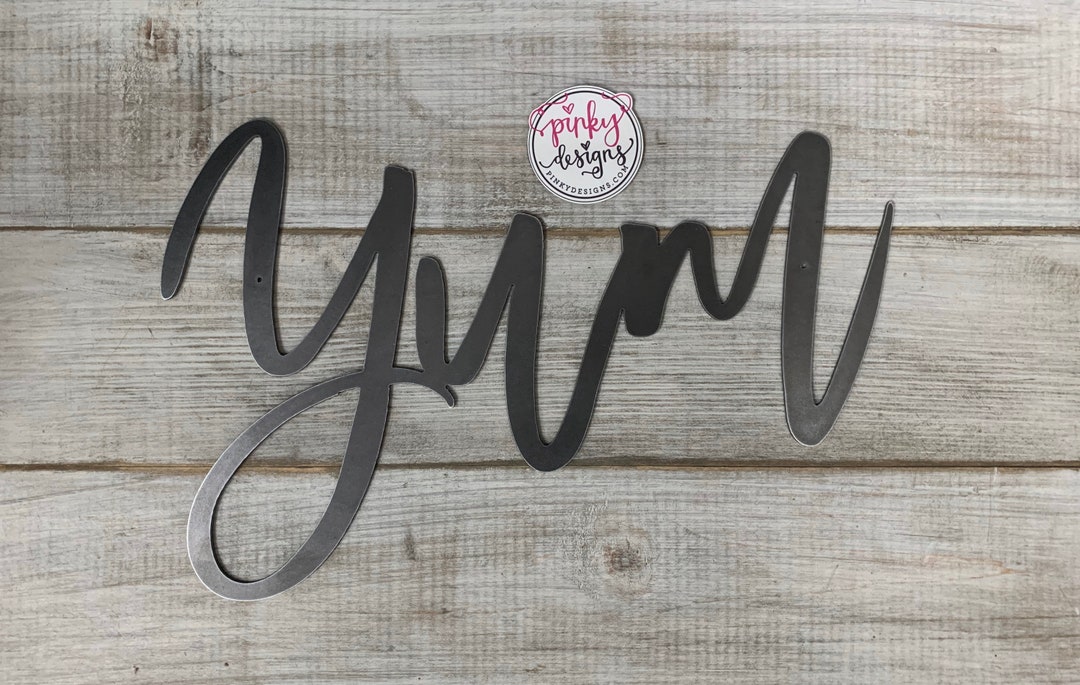 Yum Metal Word | Yum Sign | Kitchen Decor | Restaurant Decor | Kitchen ...