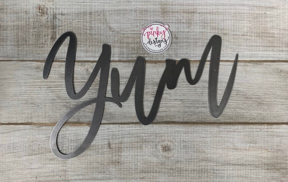 Yum Metal Word Yum Sign Kitchen Decor Restaurant Decor - Etsy