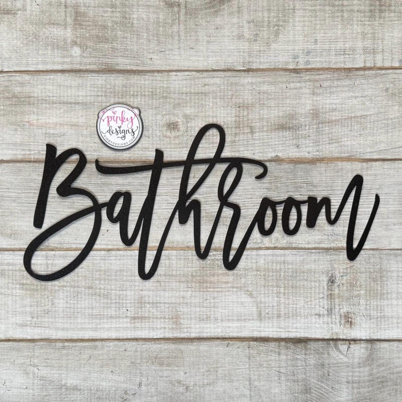 Metal Bathroom Sign - Etsy