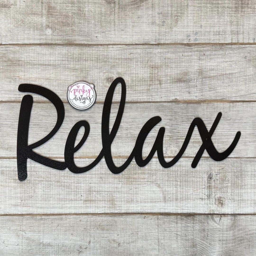 Relax Metal Word | Relax Sign | Bedroom Wall Art | Living Room Decor ...