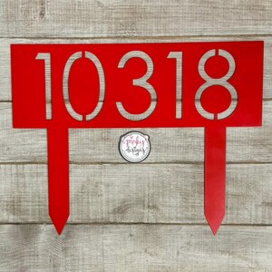 Modern Metal Address Yard Sign - Modern Address Sign - Metal Address ...