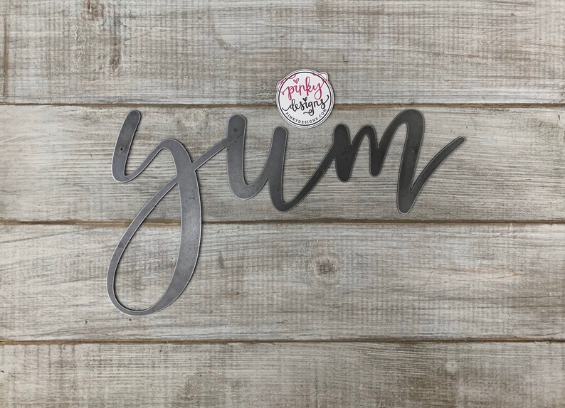 Yum Metal Word Yum Sign Kitchen Decor Pantry Decor Yum - Etsy