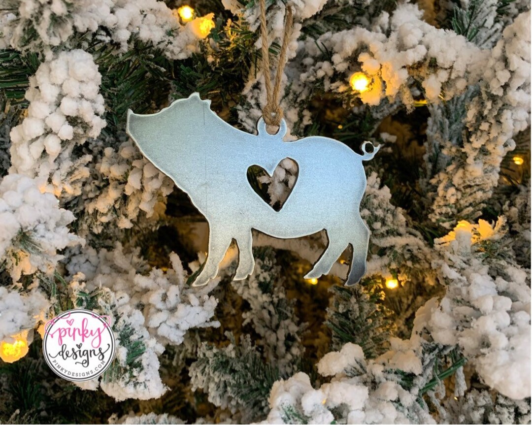 Pig Metal Ornament | Christmas Tree Decor | Pig - Etsy