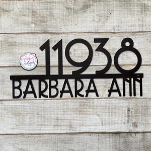 Custom Metal House Number Sign With Street Name | Mid Century Modern ...