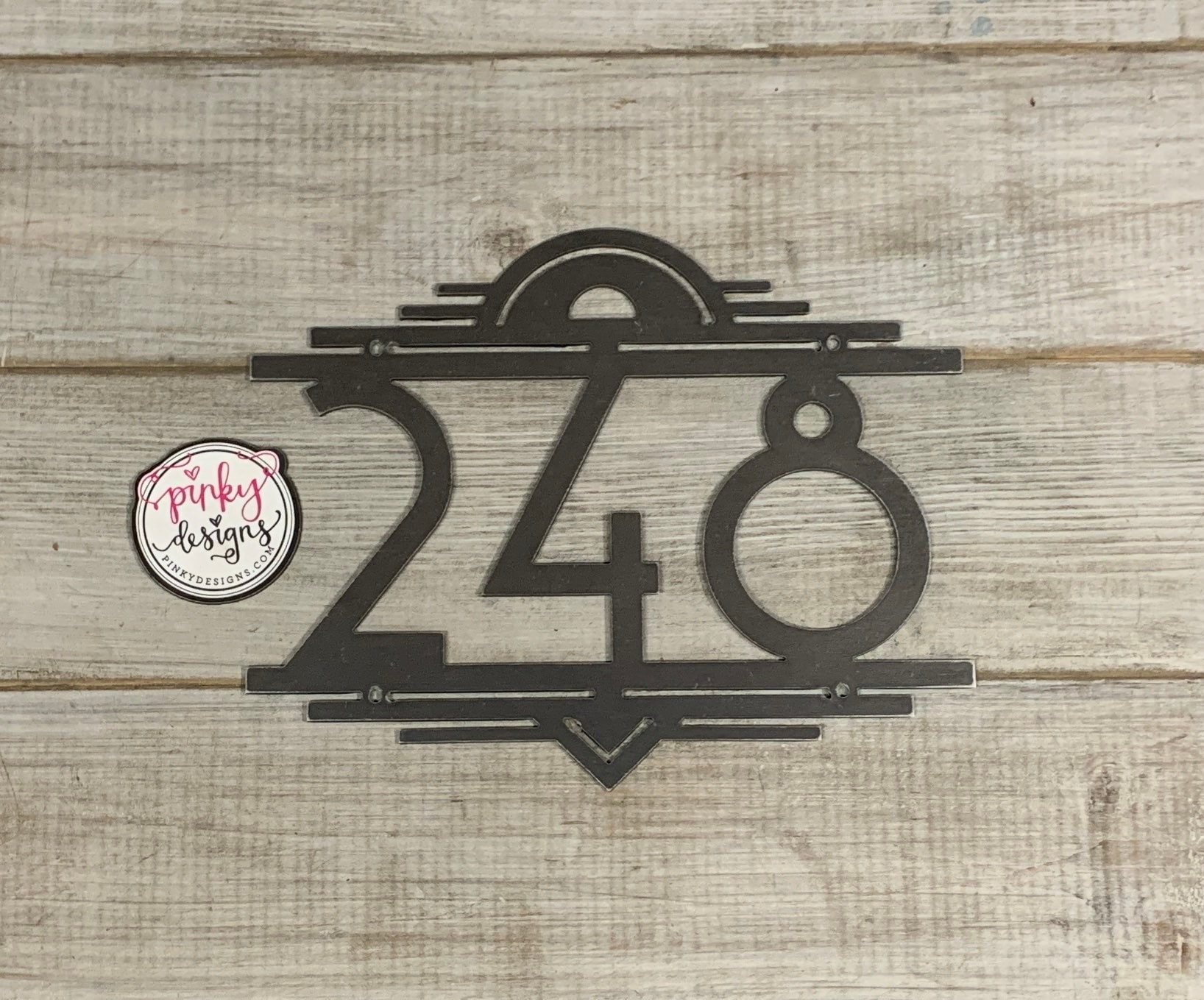 Art Deco Metal House Number Sign | Mid Century Metal House Numbers ...