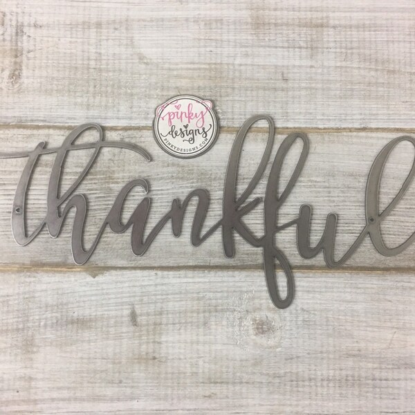 Metal Thankful Sign - Etsy