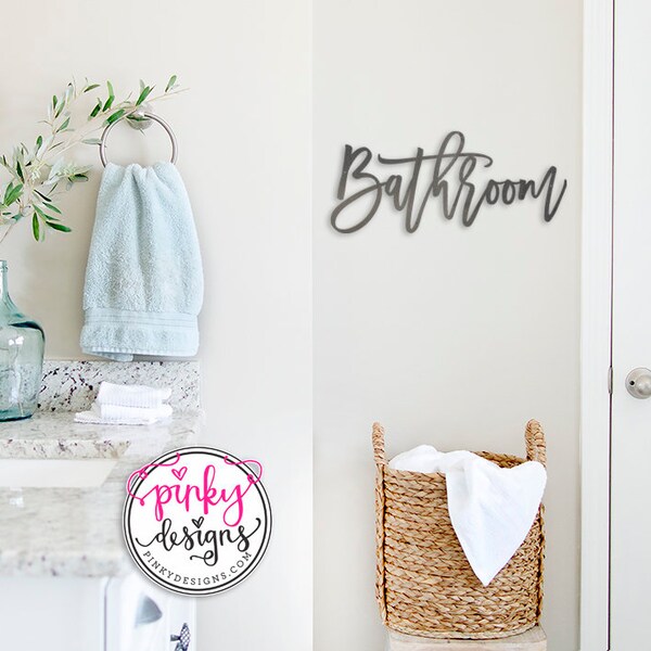 Metal Bathroom Sign - Etsy