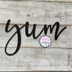 Yum Metal Word Sign, Food Sign, Pantry Sign, Kitchen Decor, Pantry ...